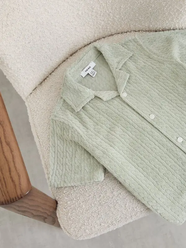 REISS 9-13 Yrs Towelling Cuban-collar Shirt