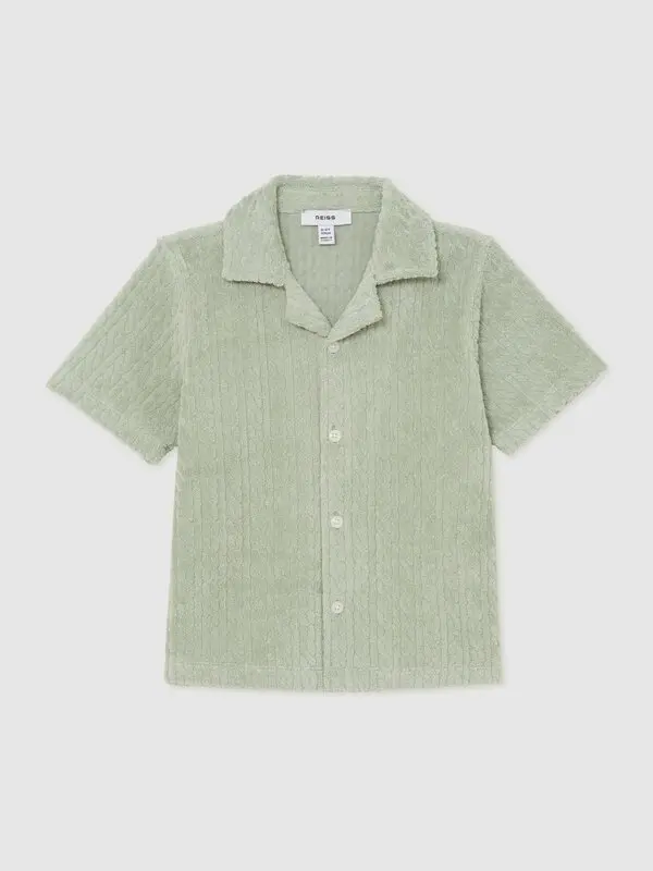 REISS 9-13 Yrs Towelling Cuban-collar Shirt