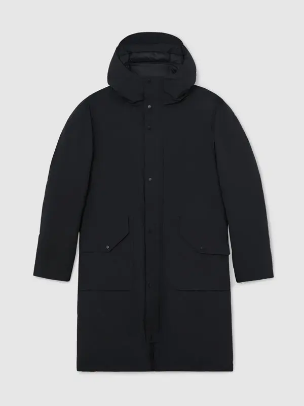 REISS Quilted Hooded Mid-length Puffer Coat