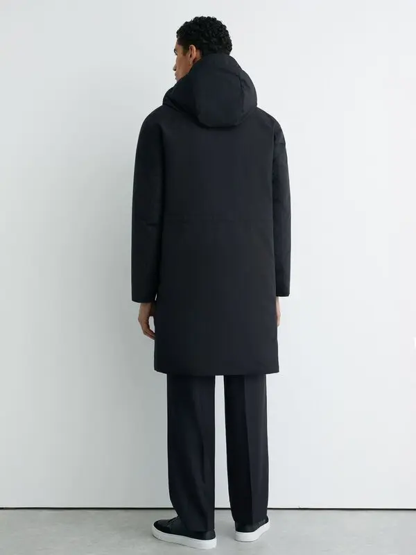 REISS Quilted Hooded Mid-length Puffer Coat
