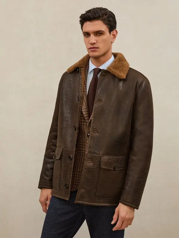 REISS Atelier Shearling Leather Jacket