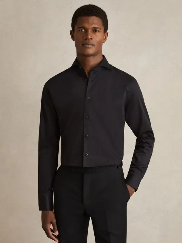 REISS Storm Slim Fit Cotton Double-cuff Shirt