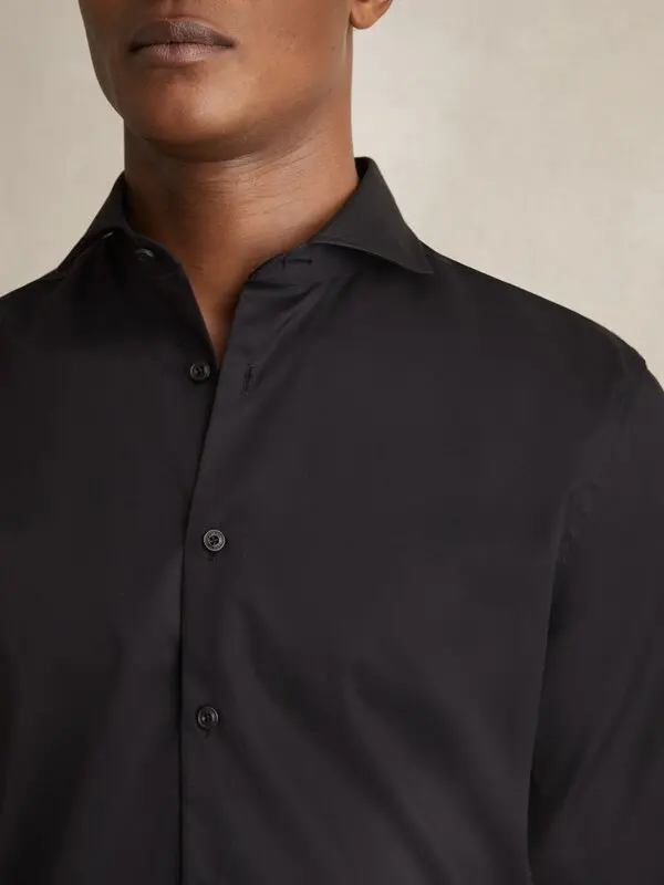 REISS Storm Slim Fit Cotton Double-cuff Shirt