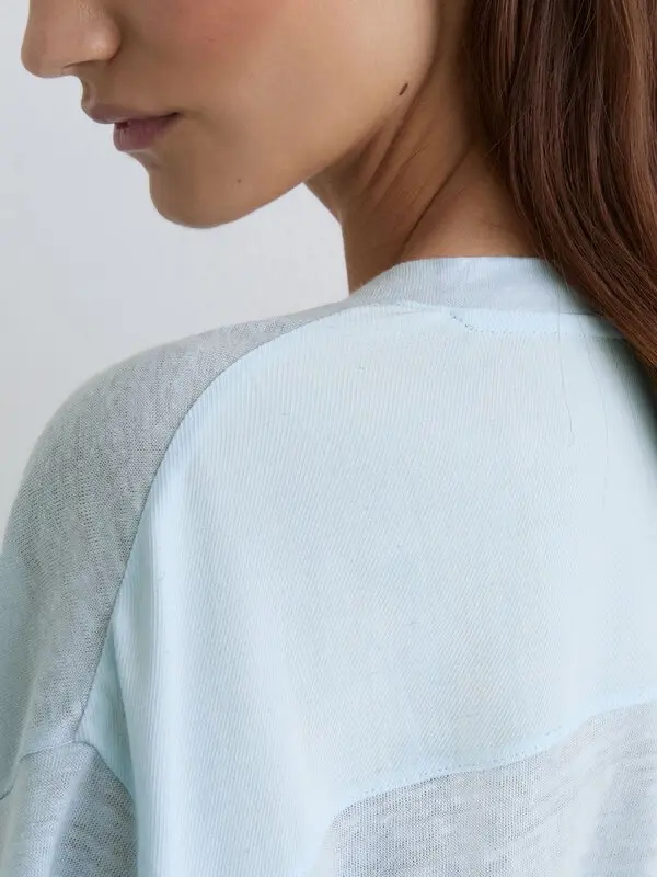 REISS Linen V-neck T-shirt