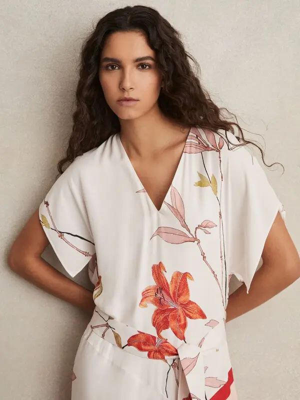 REISS Alicia Floral Stripe-print Maxi Dress