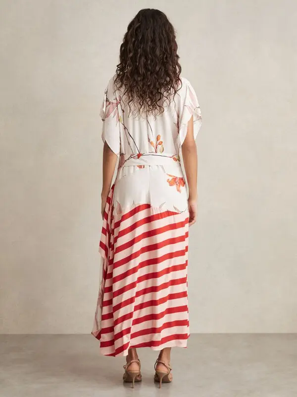 REISS Alicia Floral Stripe-print Maxi Dress