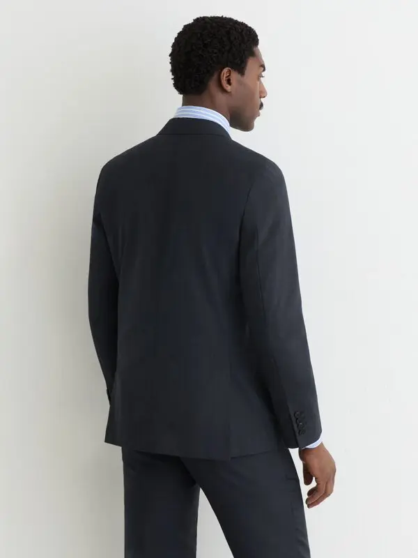 REISS Tailored Fit Double-breasted Check Suit Blazer Wool-blend