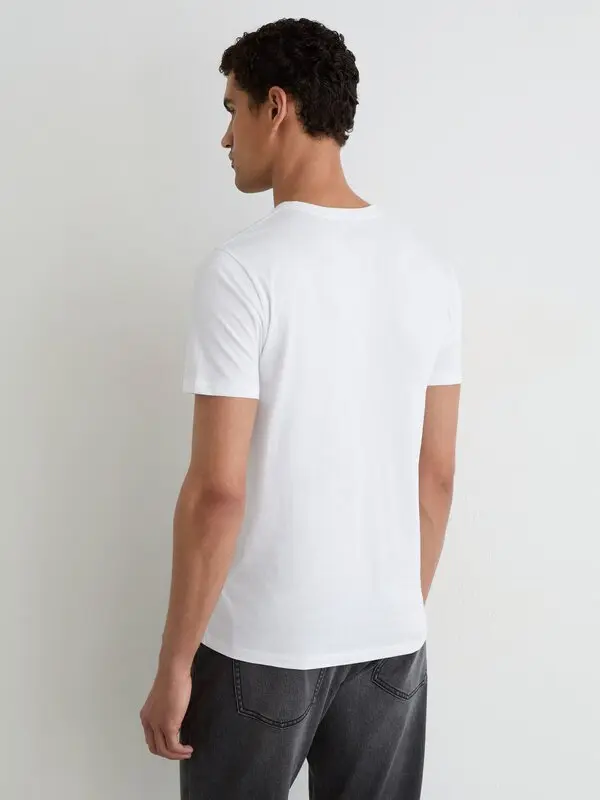 REISS Dayton Pack-pack Cotton V-neck Tailored-fit T-shirts - White