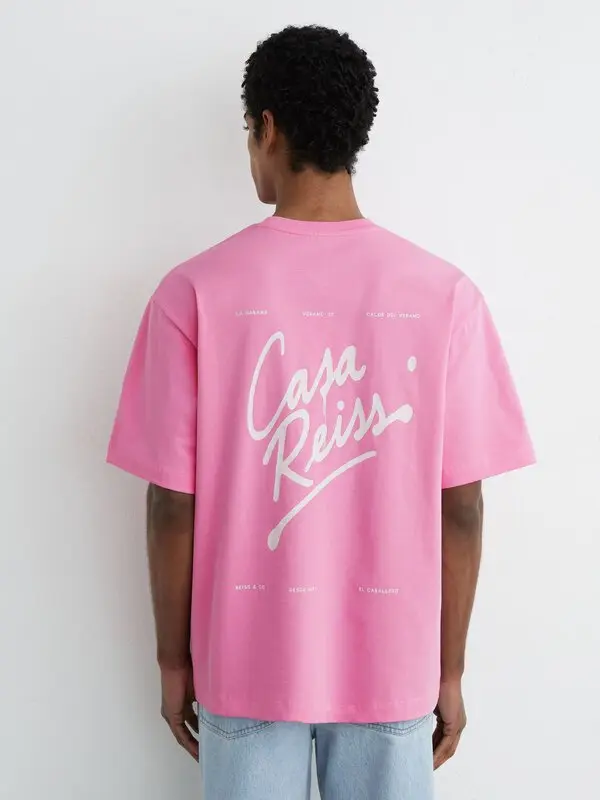 REISS Cotton Logo Short-sleeve Relaxed T-shirt - Pink