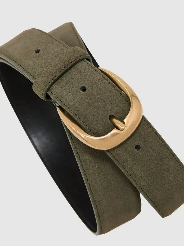 REISS Pierce Curved-buckle Belt