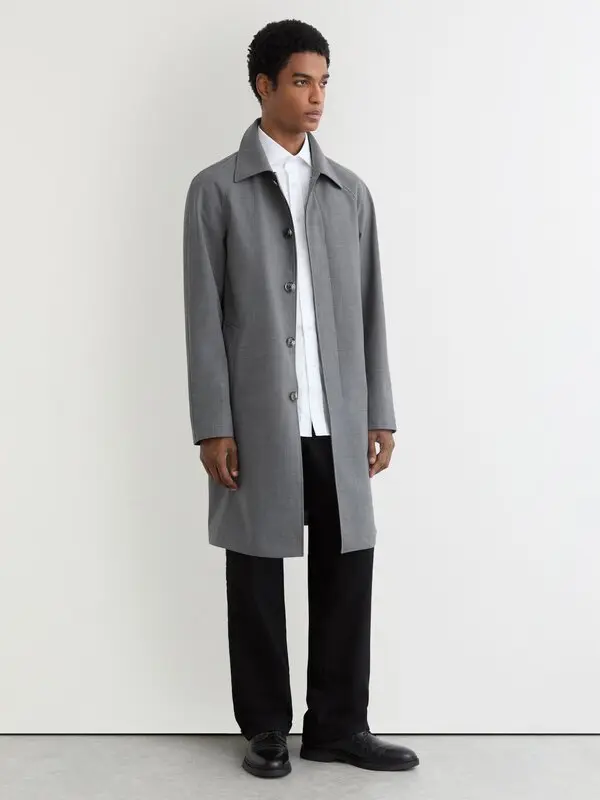 REISS Single-breasted Raglan Raincoat With Wool