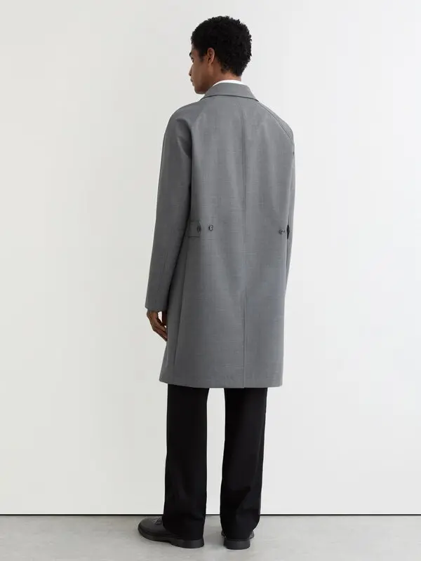 REISS Single-breasted Raglan Raincoat With Wool