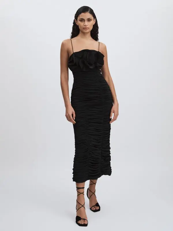 Acler Gathered Midi Dress