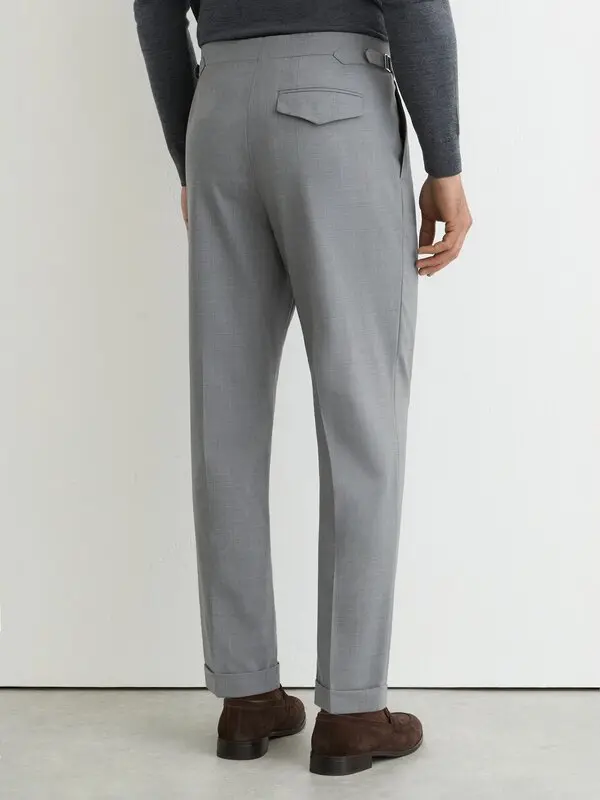REISS Tailored Fit Wool-blend Suit Trousers With Side Adjusters
