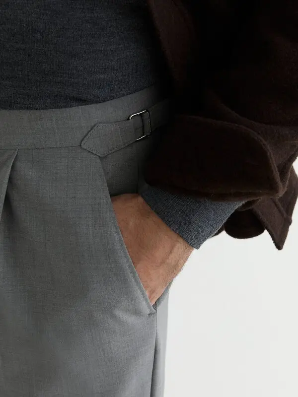 REISS Tailored Fit Wool-blend Suit Trousers With Side Adjusters