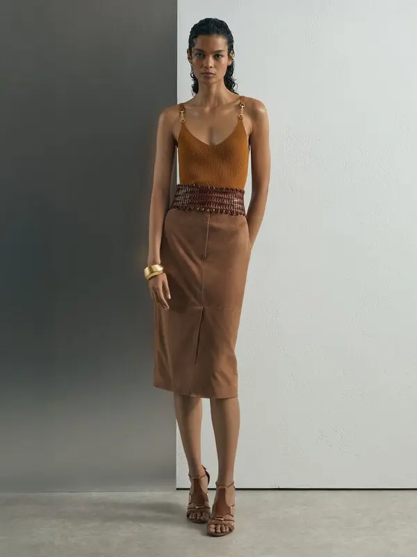 ATELIER Silk-blend Rib-knit Cami
