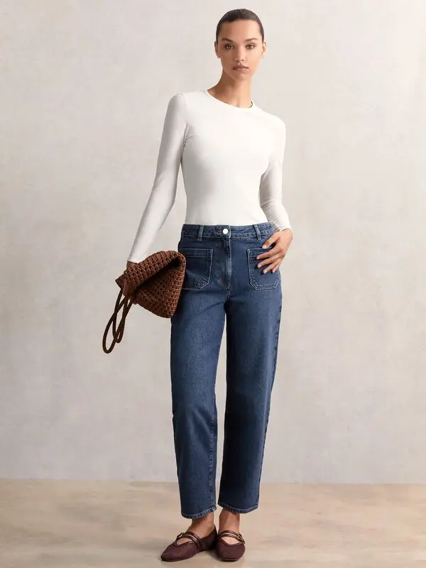 REISS Straight-leg Patch-pocket Jeans