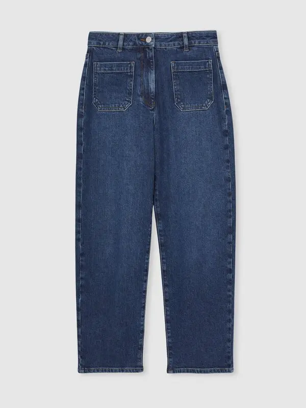 REISS Straight-leg Patch-pocket Jeans