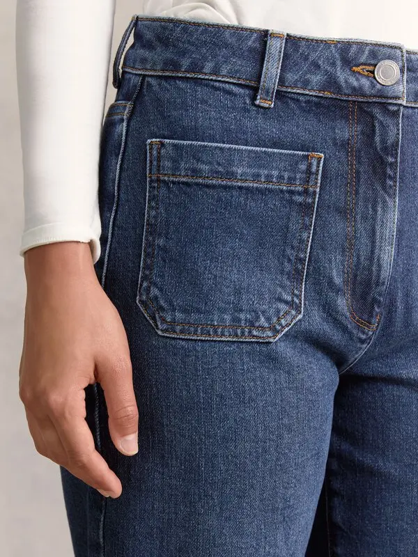 REISS Straight-leg Patch-pocket Jeans