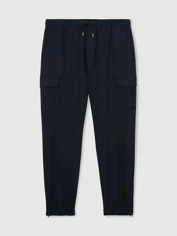 REISS Slim-leg Drawstring Cargo Trousers