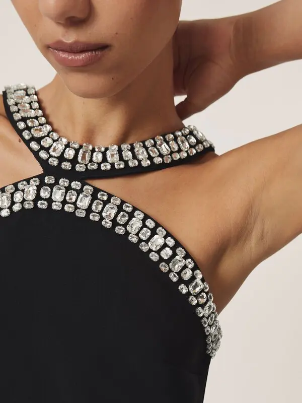 REISS Crystal-embellished Cut-out Jumpsuit