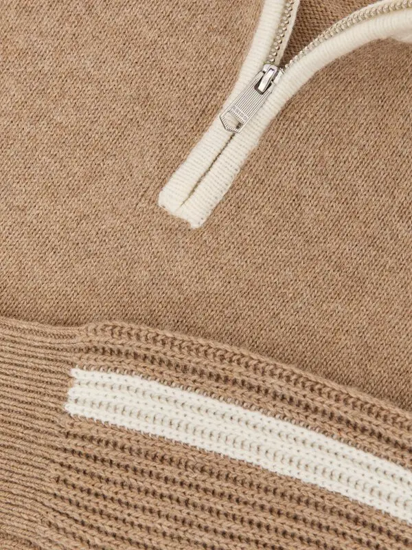 REISS 3-9 Yrs Half-zip Contrast Knitted Jumper With Wool