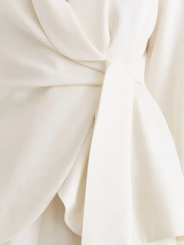 REISS Tie-front Wrap Suit Jacket