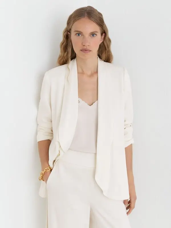 REISS Tie-front Wrap Suit Jacket