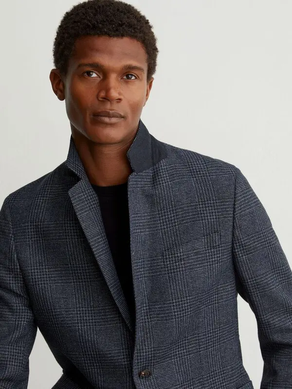 REISS Check Single-breasted Blazer With Gilet Insert Tailored-fit