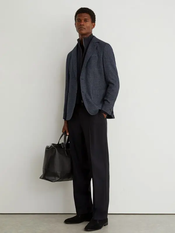 REISS Check Single-breasted Blazer With Gilet Insert Tailored-fit