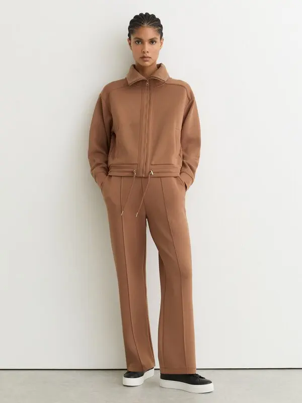 REISS Premium Interlock Wide-leg Joggers