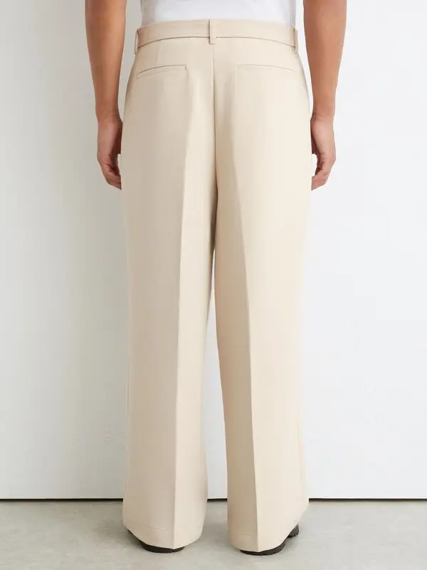 REISS Monogram Relaxed-fit Belted Trousers - Stone