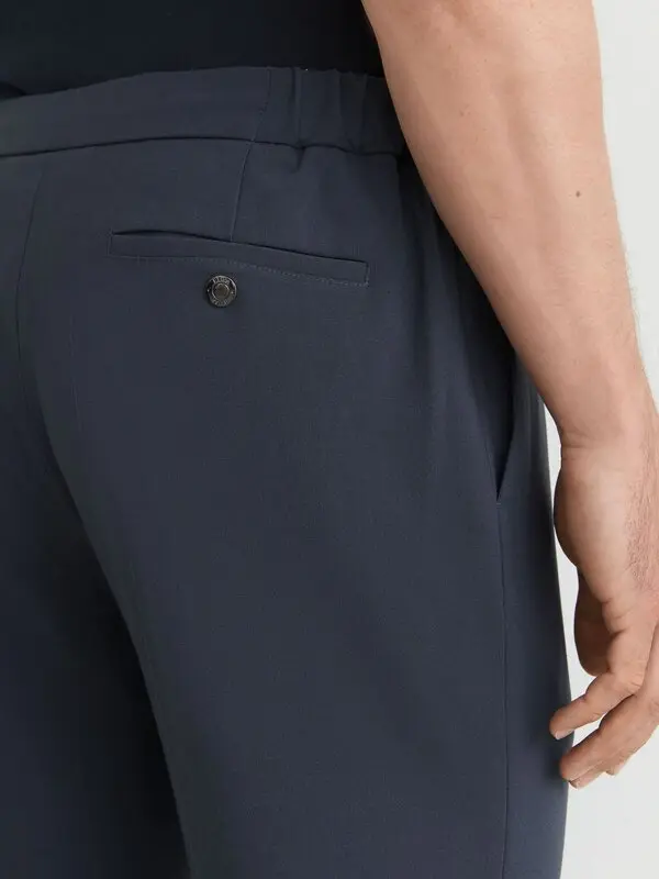 REISS Found Airforce Slim Fit Stretch Slim-fit Drawstring Trousers - Blue