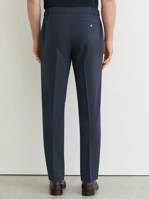 REISS Found Airforce Slim Fit Stretch Slim-fit Drawstring Trousers - Blue