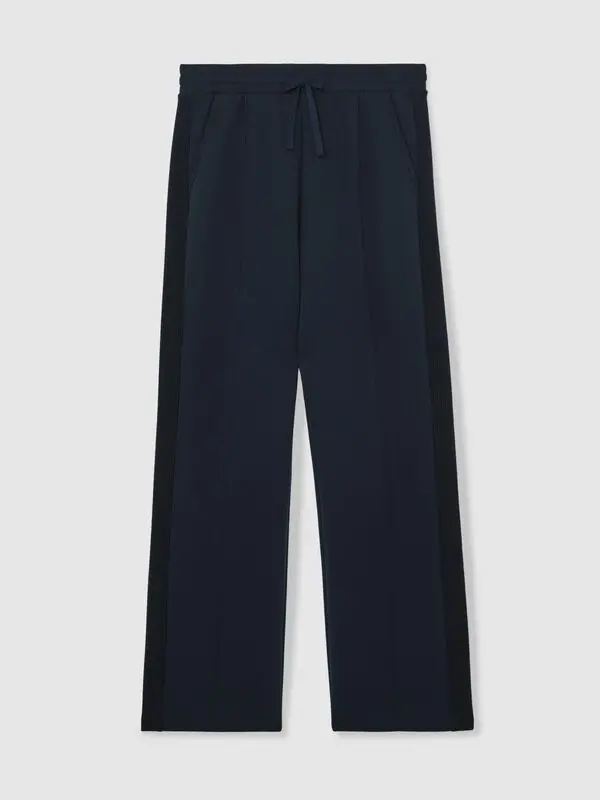 REISS Bella Premium Interlock Wide-leg Joggers