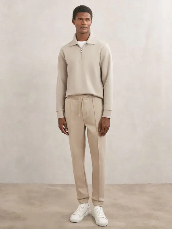 REISS Premium Interlock Half-zip Polo Sweatshirt
