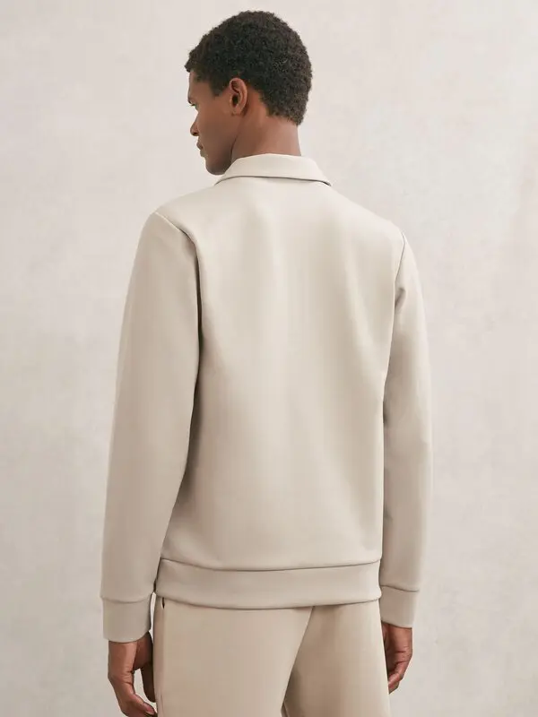 REISS Premium Interlock Half-zip Polo Sweatshirt