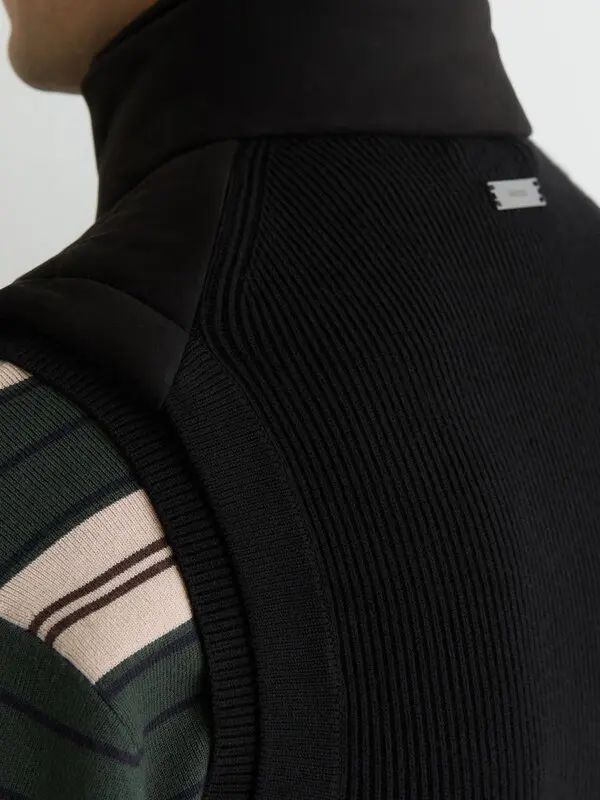 REISS Funnel-neck Quilted Gilet