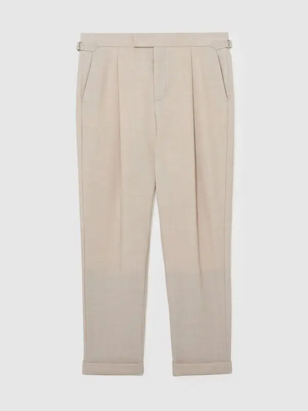 REISS Tapered Fit Side-adjuster Suit Trousers With Wool