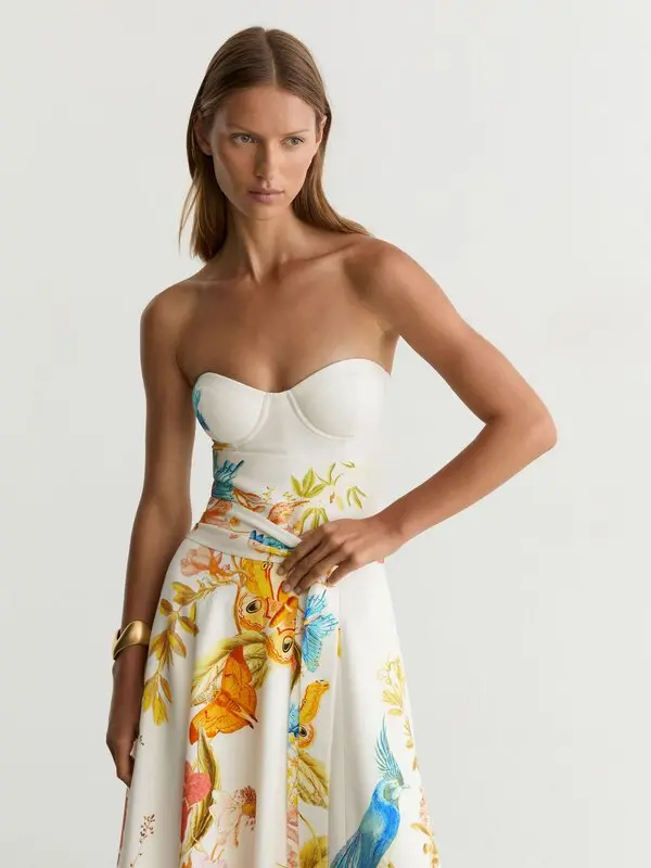 REISS X Nybg Printed Bustier Midi Dress