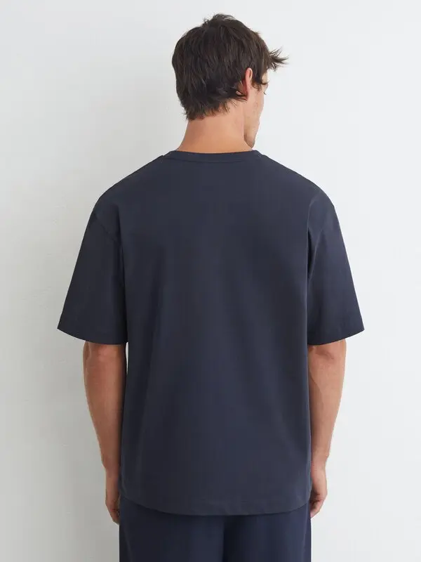 REISS Cotton Relaxed-fit T-shirt - Navy