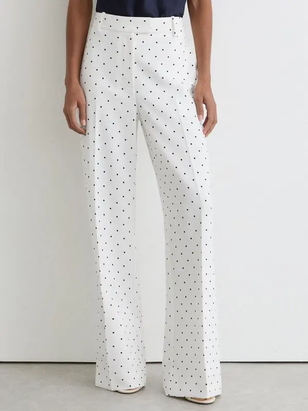 REISS Polka Dot Wide-leg Trousers