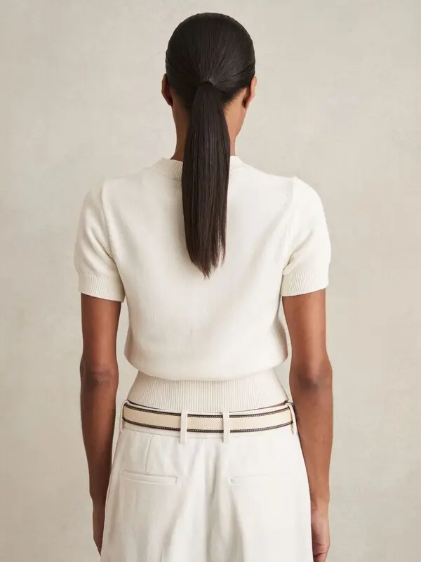 REISS Cotton And Wool Crew-neck Top