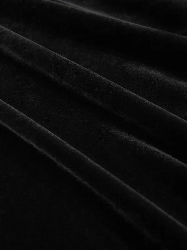 REISS Dalia One-shoulder Ruched Velvet Midi Dress - Black