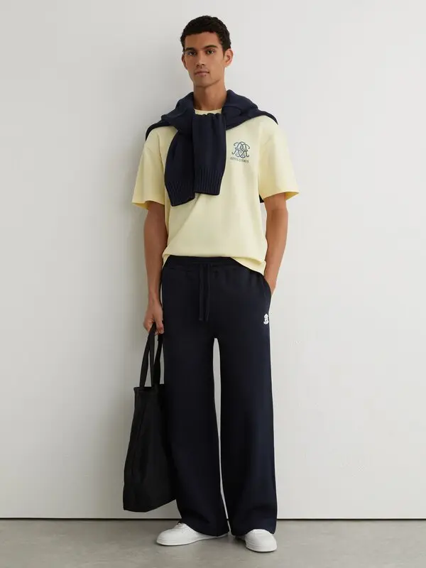 REISS Monogram-embroidered Relaxed Joggers