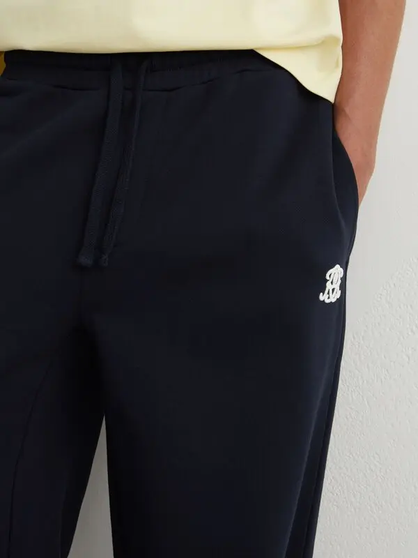 REISS Monogram-embroidered Relaxed Joggers