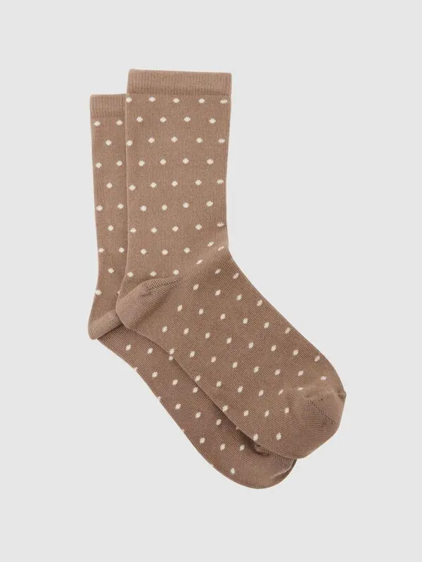 REISS Cotton-blend Polka-dot Socks - Neutral