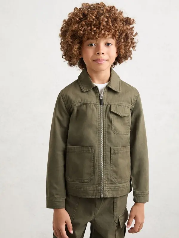 REISS 3-9 Yrs Cotton Zip-through Utility Jacket