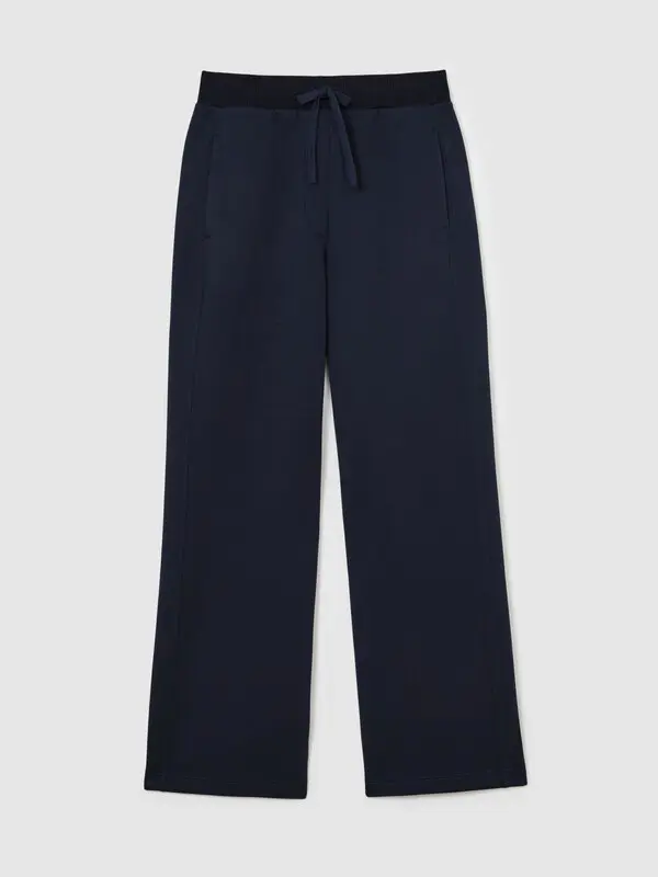 REISS Premium Interlock Wide-leg Joggers