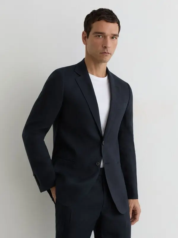 REISS Kin Classic Fit Single-breasted Linen Blazer